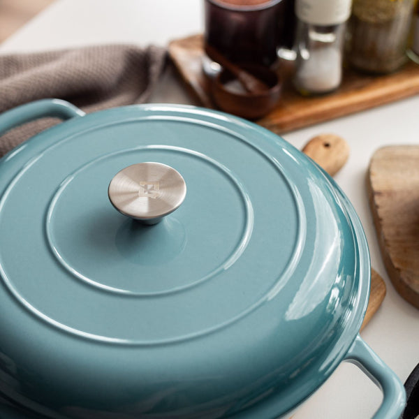 Støbejerns sauter gryde - emaljeret - 3,5 liter - Artic Blue